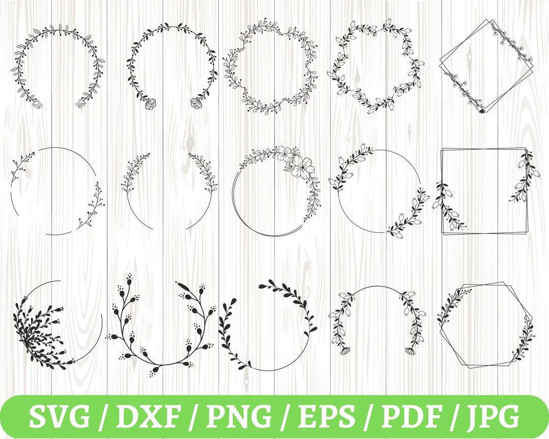Kranz Bundle SVG Kranz SVG Rahmen SVG Kranz Png - Etsy.de