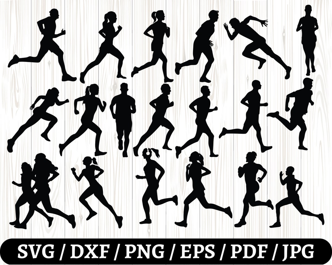 Runner SVG Runner Clipart Svg Running People Runner Cut - Etsy