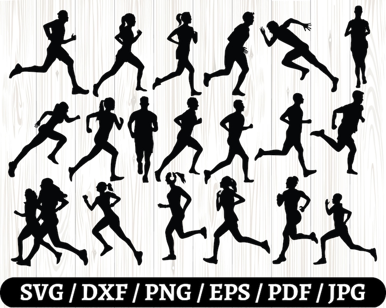 Runner SVG Runner Clipart Svg Running People Runner Cut - Etsy