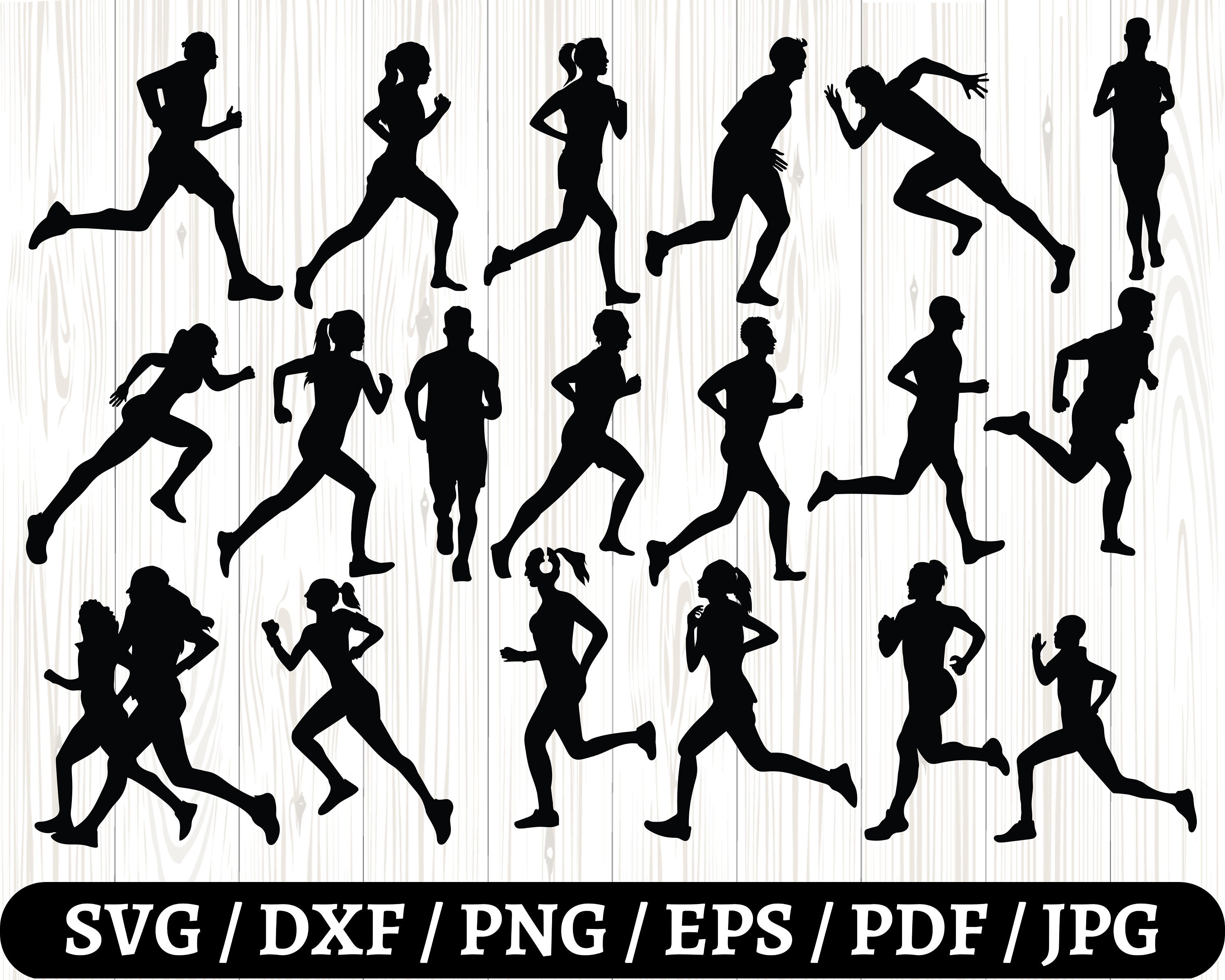 Runner SVG Runner Clipart Svg Running People Runner Cut - Etsy