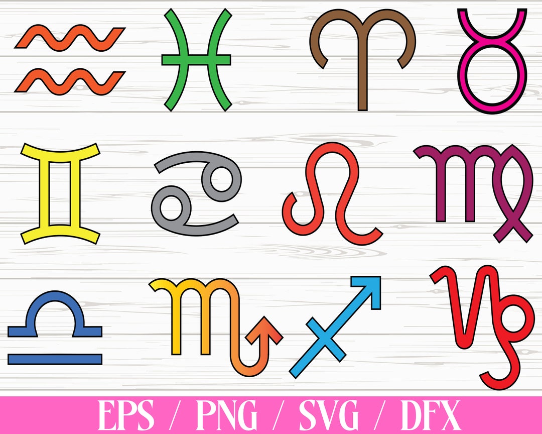 Zodiac Signs Clipart Pngzodiac Signs SVG Bundle Horoscope - Etsy Australia