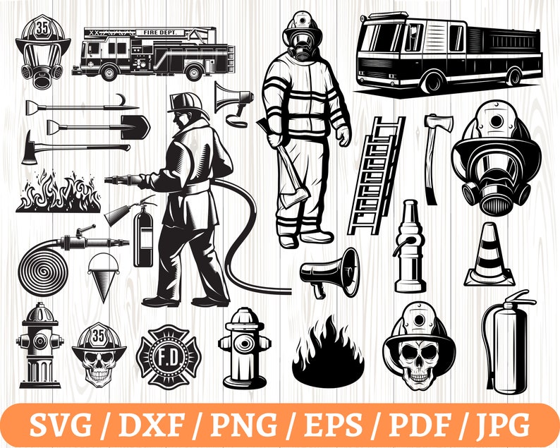 Firefighter Svg Fire Department Svg Firefighter Clipart - Etsy