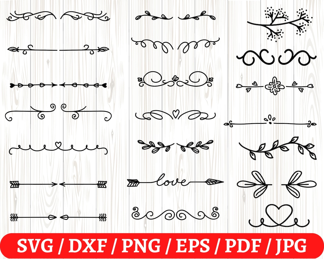Dividers Bundle Svg Text Dividers Svg Flourish Svg Divider - Etsy