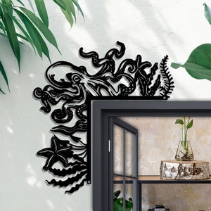 Octopus Door Topper, Coastal Themed Decor, Over the Door Sign, Door ...