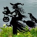 Witch on Broomstick Metal Yard Stake, Halloween Outdoor Decor - Etsy