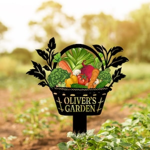 Custom Vegetables Garden Sign, Vegetables Garden Stake, Metal Yard Art ...