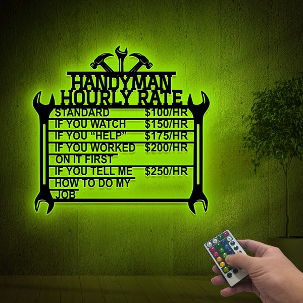 Hourly Rate Sign - Etsy