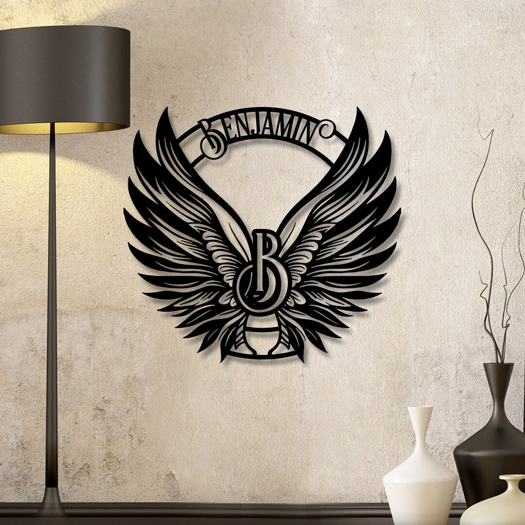 Custom Angel Wings Metal Sign With LED Lights, Personalized Name - Etsy