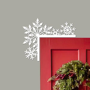 Christmas Door Corner Metal Sign, Snowflake Door Corner, Christmas Sign ...