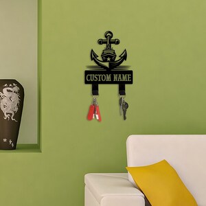 Custom Anchor Metal Key Holder, Metal Keychain Holder, Metal Coat Rack ...