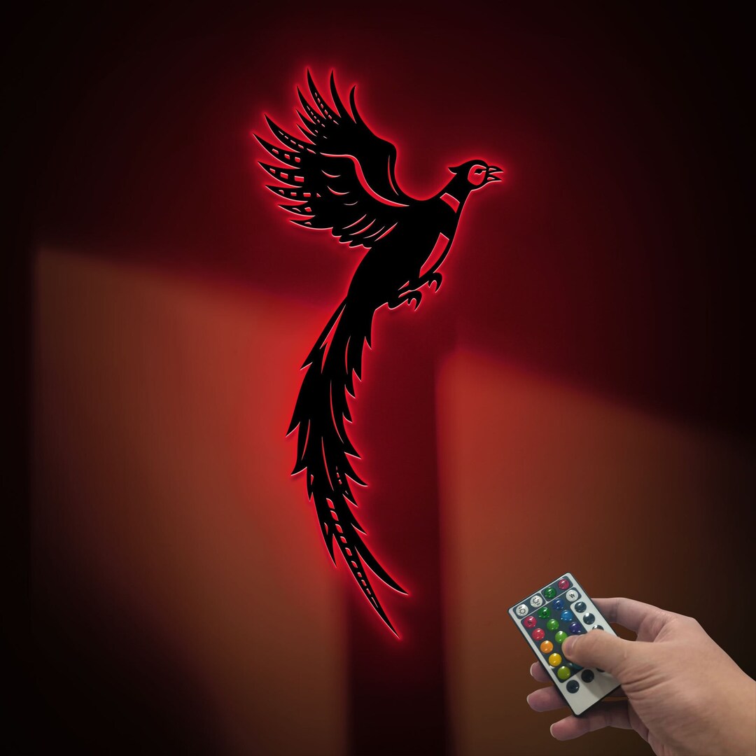 Pheasant Metal Sign Wall Art With LED Lights, Pheasant Bird Sign ...