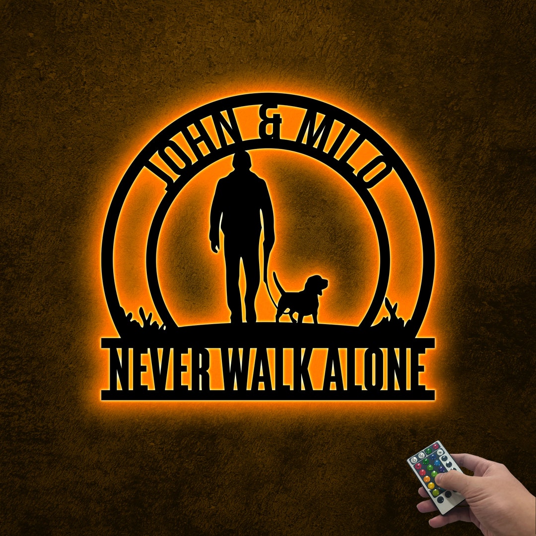 Custom Beagle Dog Sign With LED Lights, Dog Metal Wall, Beagle Never ...