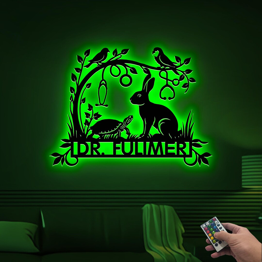 Personalized Vet Metal Sign LED Light, Exotic Pets Veterinary Art - Etsy
