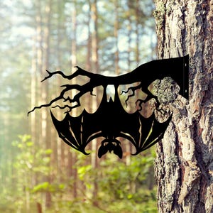 Metal Hanging Bat on Branch, Halloween Bat Decoration, Vampire Bat, Bat ...
