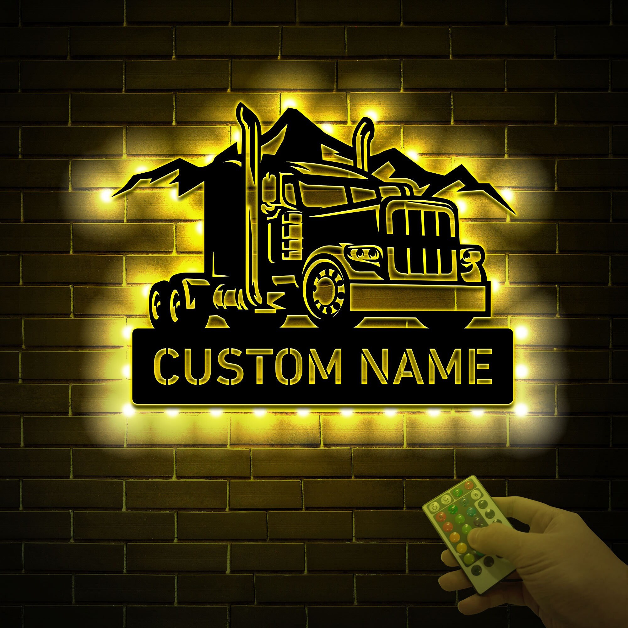 Custom Metal Semi Truck Driver Sign With Led Light Truck - Etsy