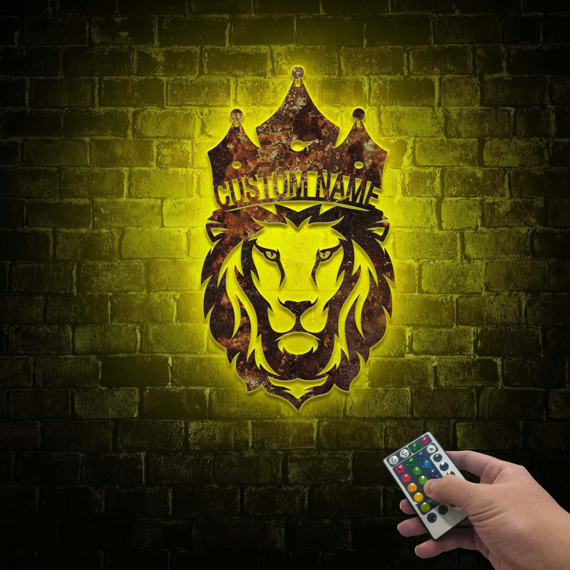 Custom Lion of Judah Metal Sign With LED Lights, Jesus Christ Wall Art ...