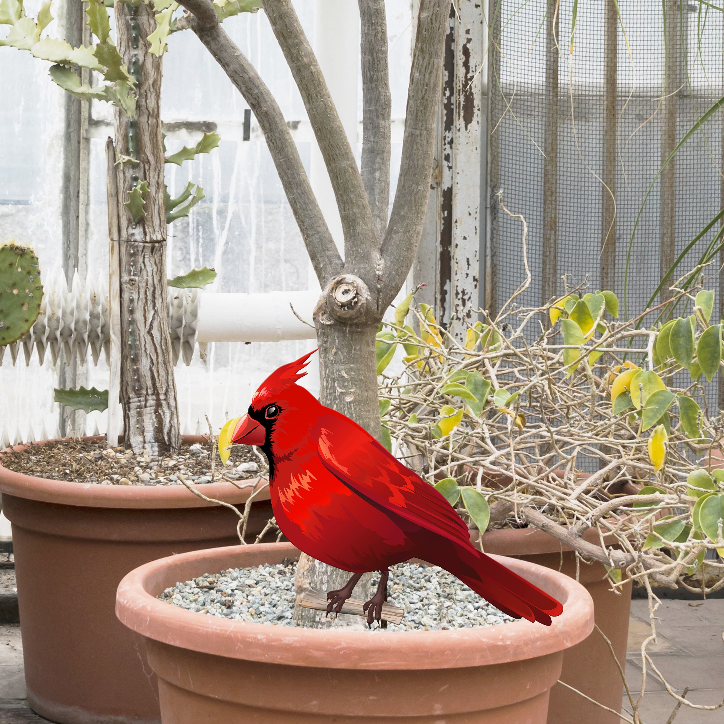 Cardinal Metal Garden Stake, Cardinal Yard Stake, Cardinal Yard Art ...