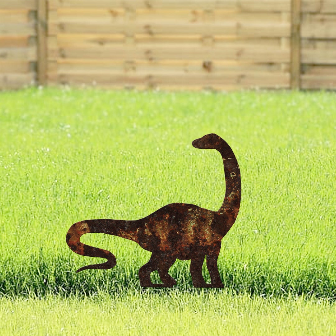 Rusty Metal Dinosaur Brachiosaurus, Dinosaur Metal Garden Sign, Garden ...