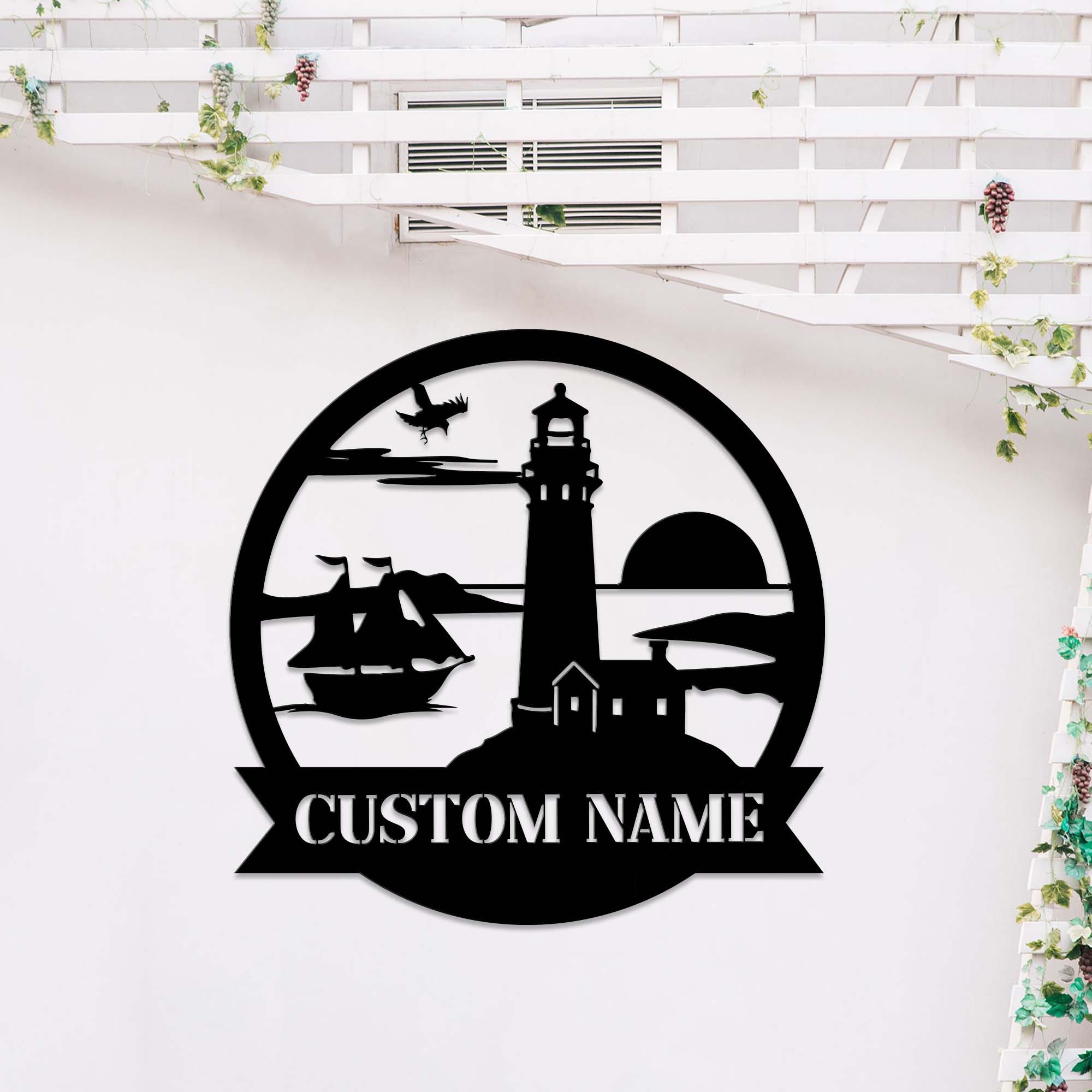 Custom Lighthouse Metal Sign With LED Light Coastal - Etsy