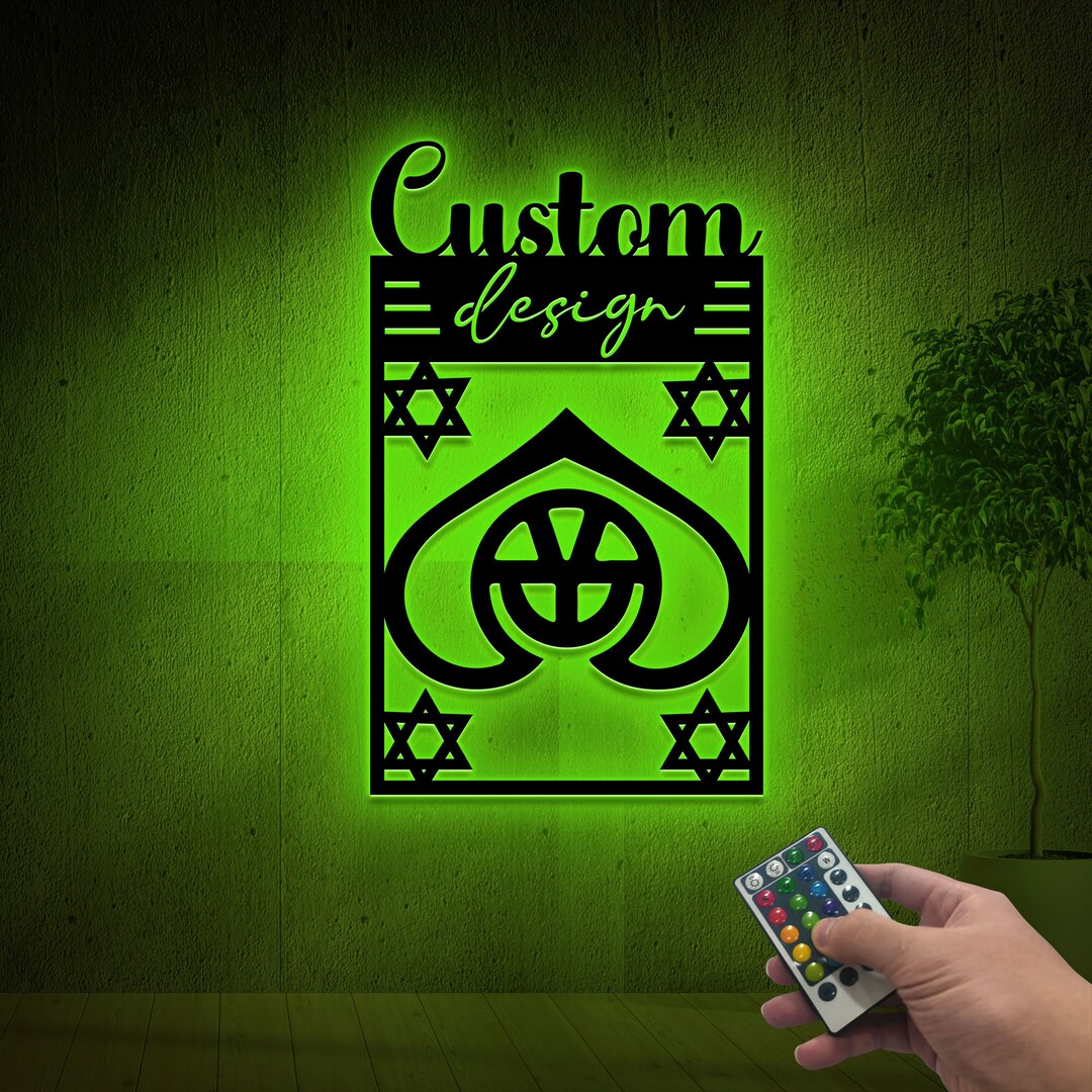 Your Custom Design Metal Sign Wall Art With Led Lights, Your Logo Here ...