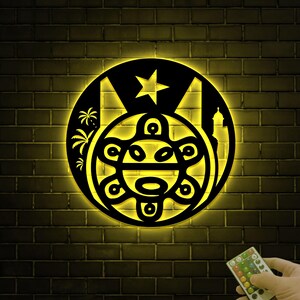 Puerto Rico Metal Sign With Led Lights, Puerto Rican Metal Wall Art ...