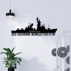 Custom US Navy Ships Metal Sign Wall Art With LED Lights, Battleship ...