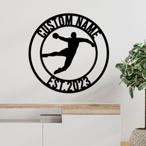 Personalized Handball Sport Metal Sign Wall Art With Led Lights ...