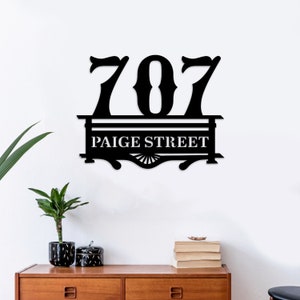 Personalized House Number Sign With Led Lights, Metal Address Sign ...