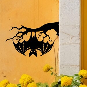 Metal Hanging Bat on Branch, Halloween Bat Decoration, Vampire Bat, Bat ...