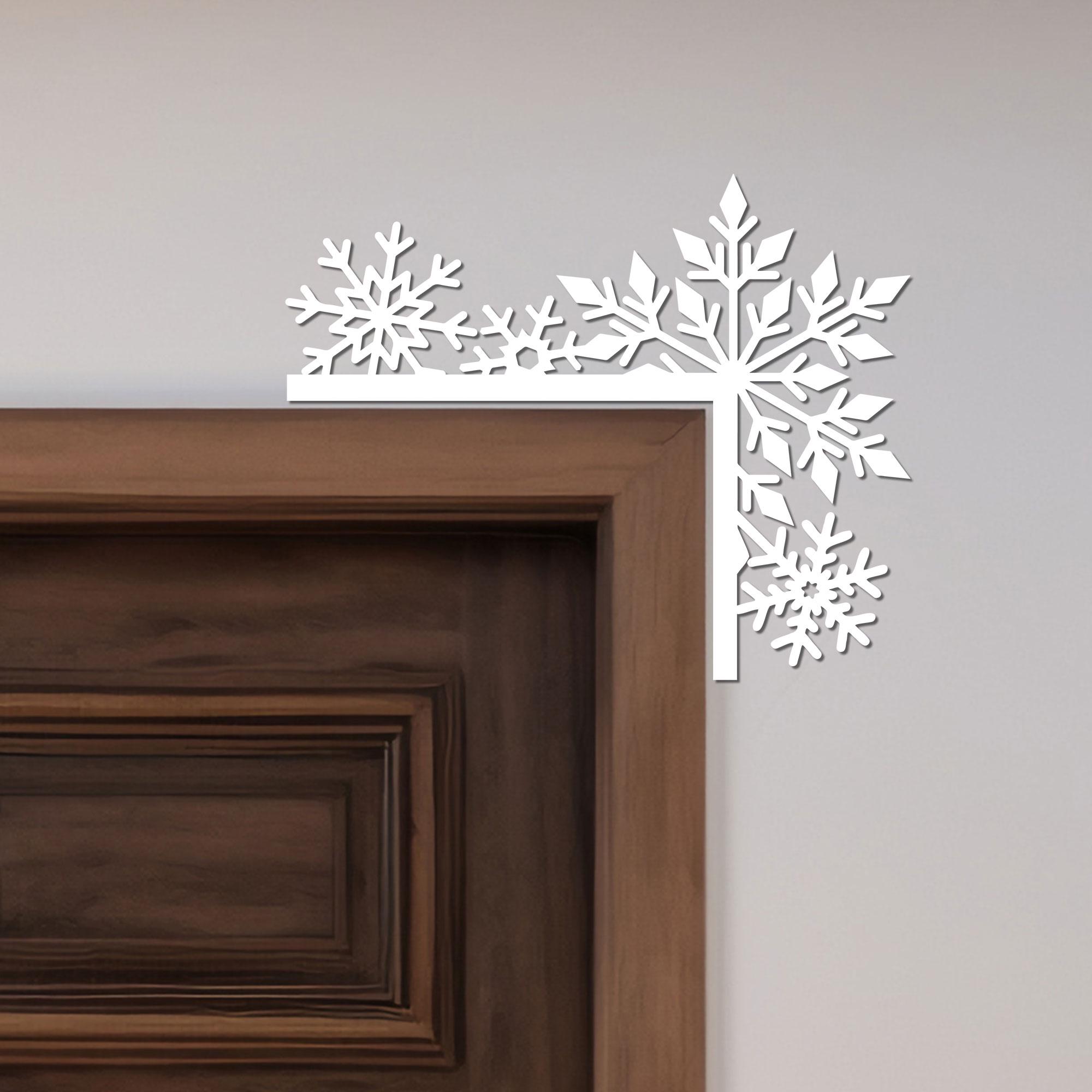 Christmas Door Corner Metal Sign, Snowflake Door Corner, Christmas Sign ...