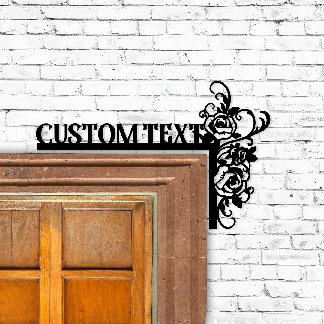 Custom Door Corner Sign Floral, Metal Door Corner Decor, Personalized ...