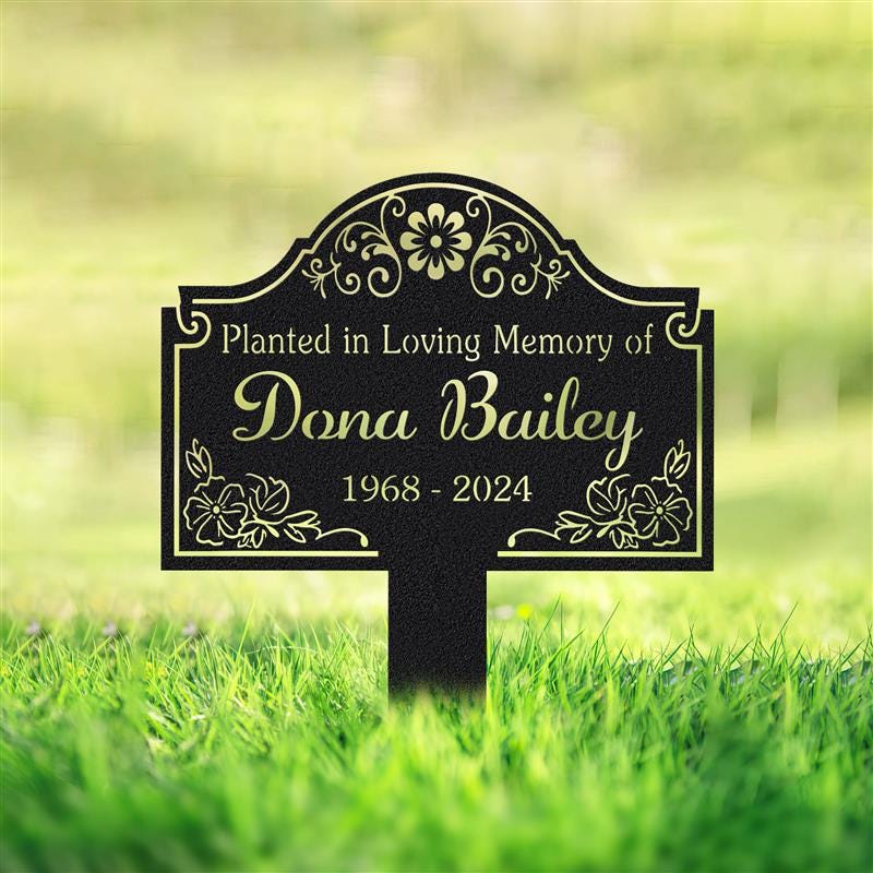 Personalized in Loving Memory Metal Sign, Memorial Garden Stake Metal ...