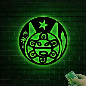 Puerto Rico Metal Sign With Led Lights, Puerto Rican Metal Wall Art ...