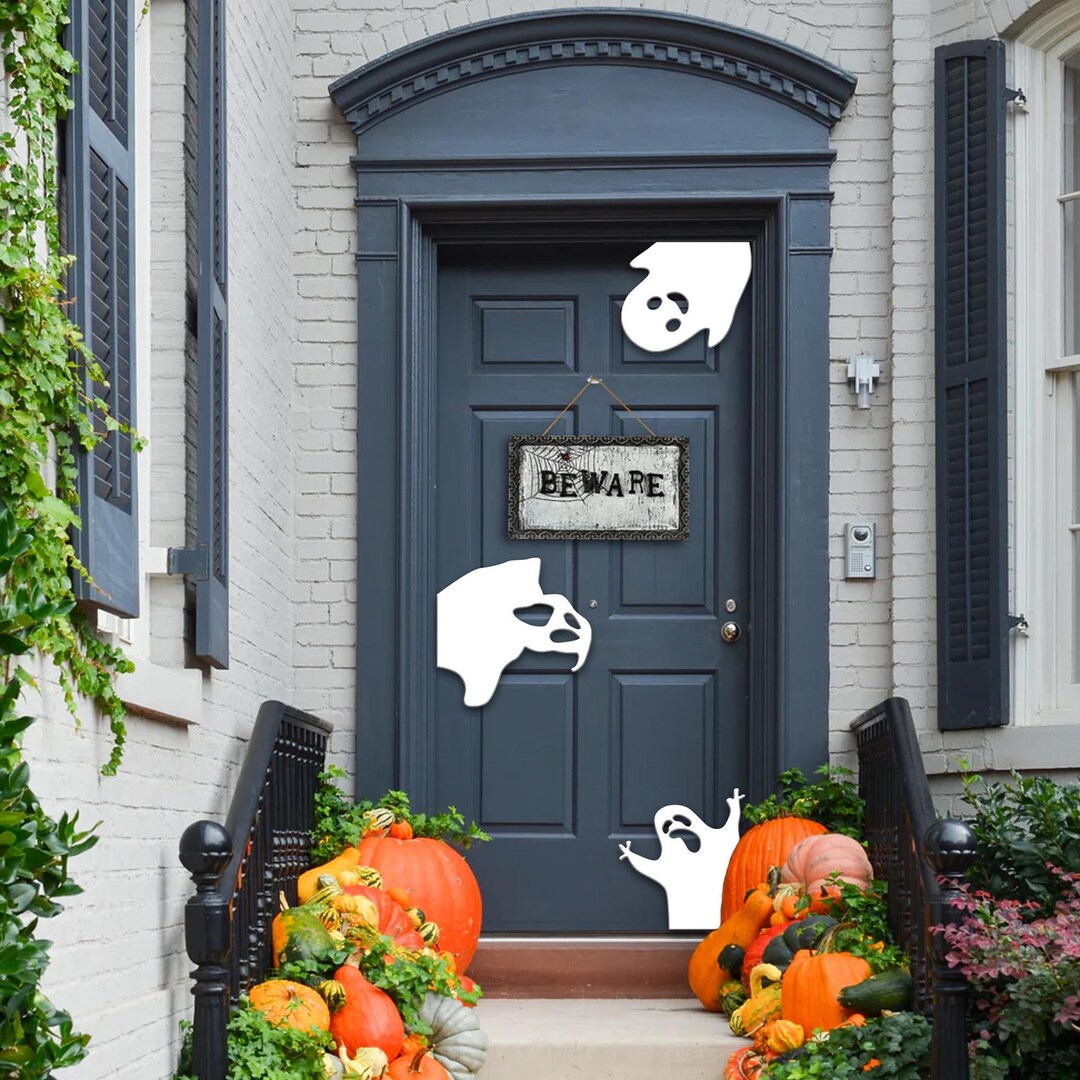 Ghost Halloween Door Corner Sign, Polywood Door Decor (set of 3) - Etsy
