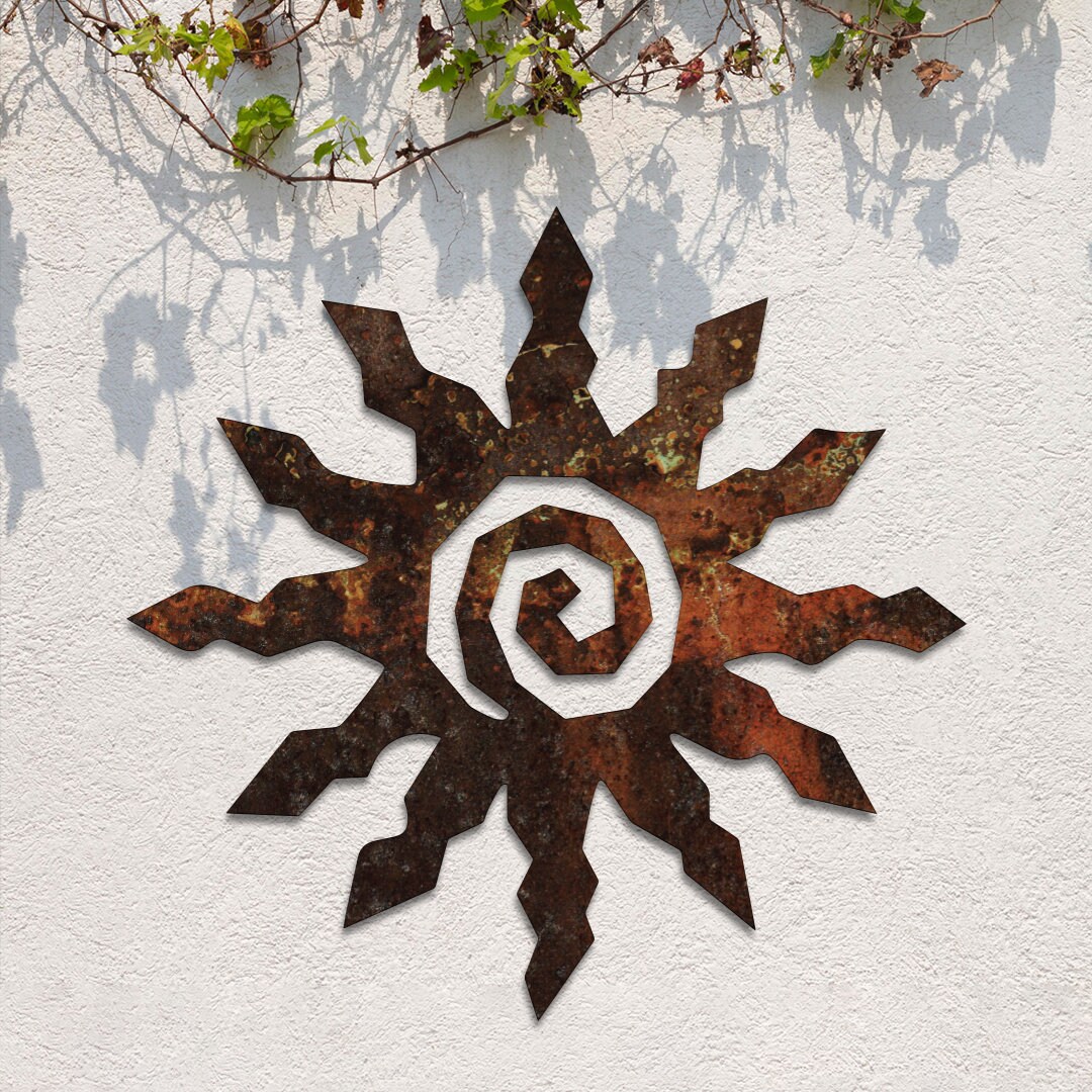Wacky Sun Rusty Sign, Rustic Metal Sign, Wacky Sun Wall Art, Whimsical ...