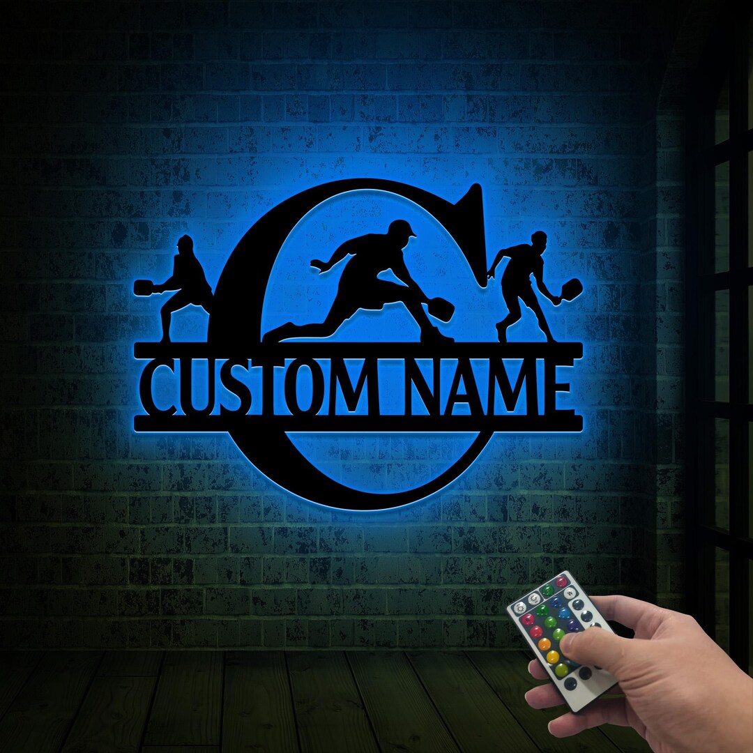 Personalized Pickleball Metal Sign Wall Art With Led Lights, Pickleball ...