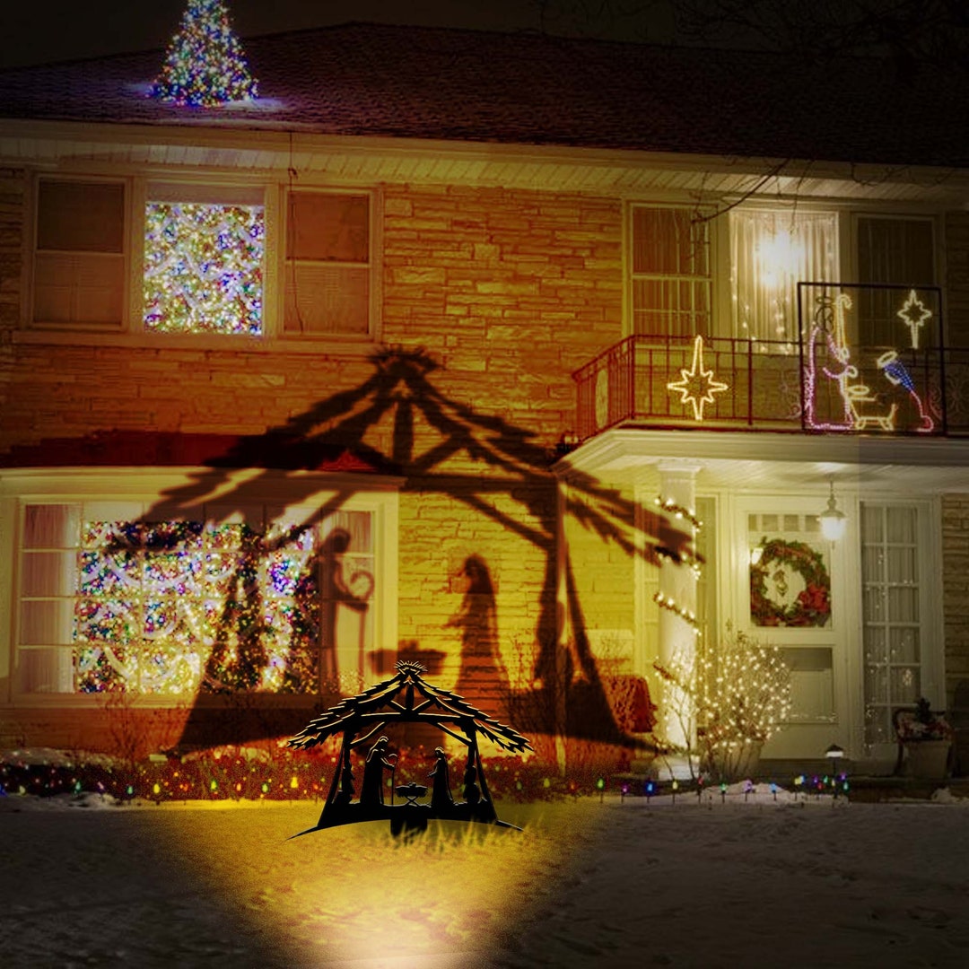 Nativity Scene Garden Metal Sign, Nativity Scene Shadow Caster ...