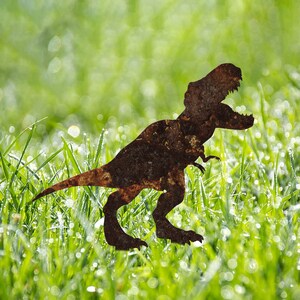 Rusty Metal T-rex Garden Art, Outdoor Dinosaur Decor - Etsy
