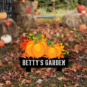 Custom Metal Pumpkin Sign, Pumpkin Garden Sign, Fall Pumpkin Metal ...