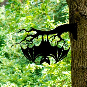 Metal Hanging Bat on Branch, Halloween Bat Decoration, Vampire Bat, Bat ...