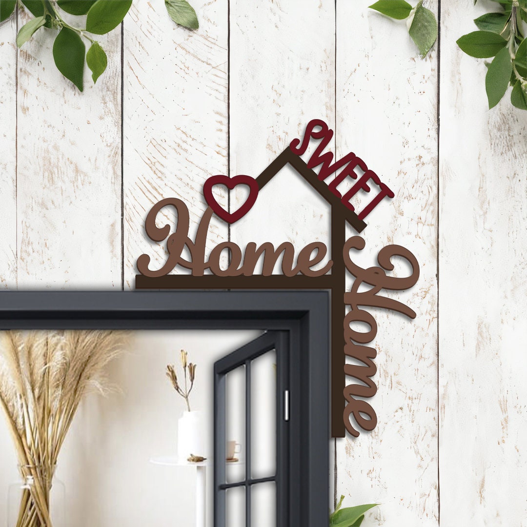 Home Sweet Home Wooden Door Corner Sign, Laser Cut Polywood - Etsy