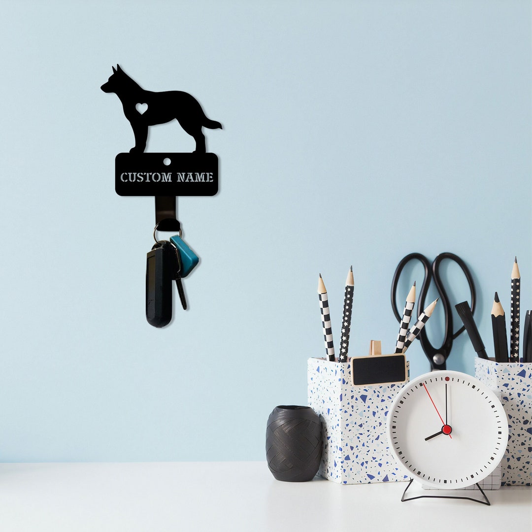 Australian Cattle Dog Key Holder for Wall, Metal Collar Holder, Dog Key ...