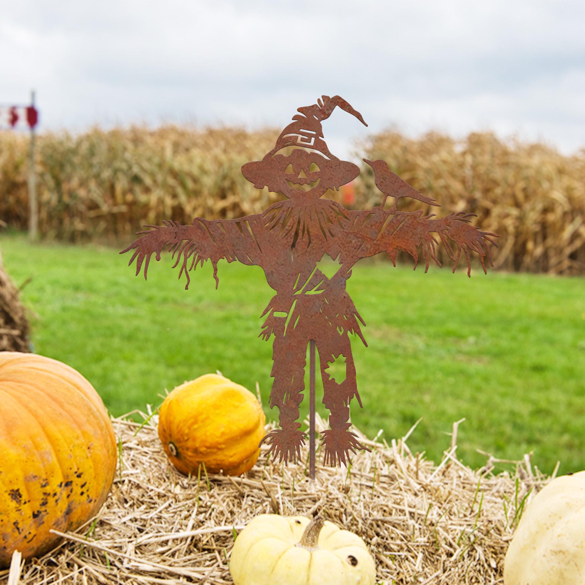 Rustic Metal Scarecrow Garden Stake, Halloween Yard Art - Etsy