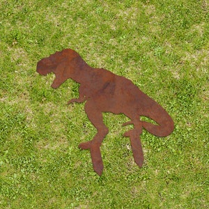 Rusty Metal T-rex Garden Stake, Dinosaur Yard Art - Etsy