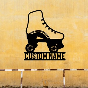 Custom Metal Roller Skate Sign Wall Art With Led Lights, Personalized ...
