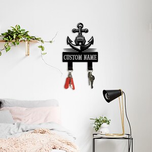 Custom Anchor Metal Key Holder, Metal Keychain Holder, Metal Coat Rack ...
