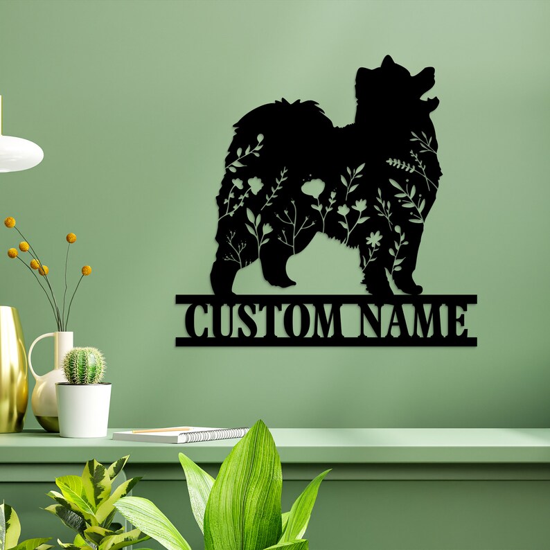 Custom Samoyed Dog LED Wall Art, Floral Steel Sign - Etsy