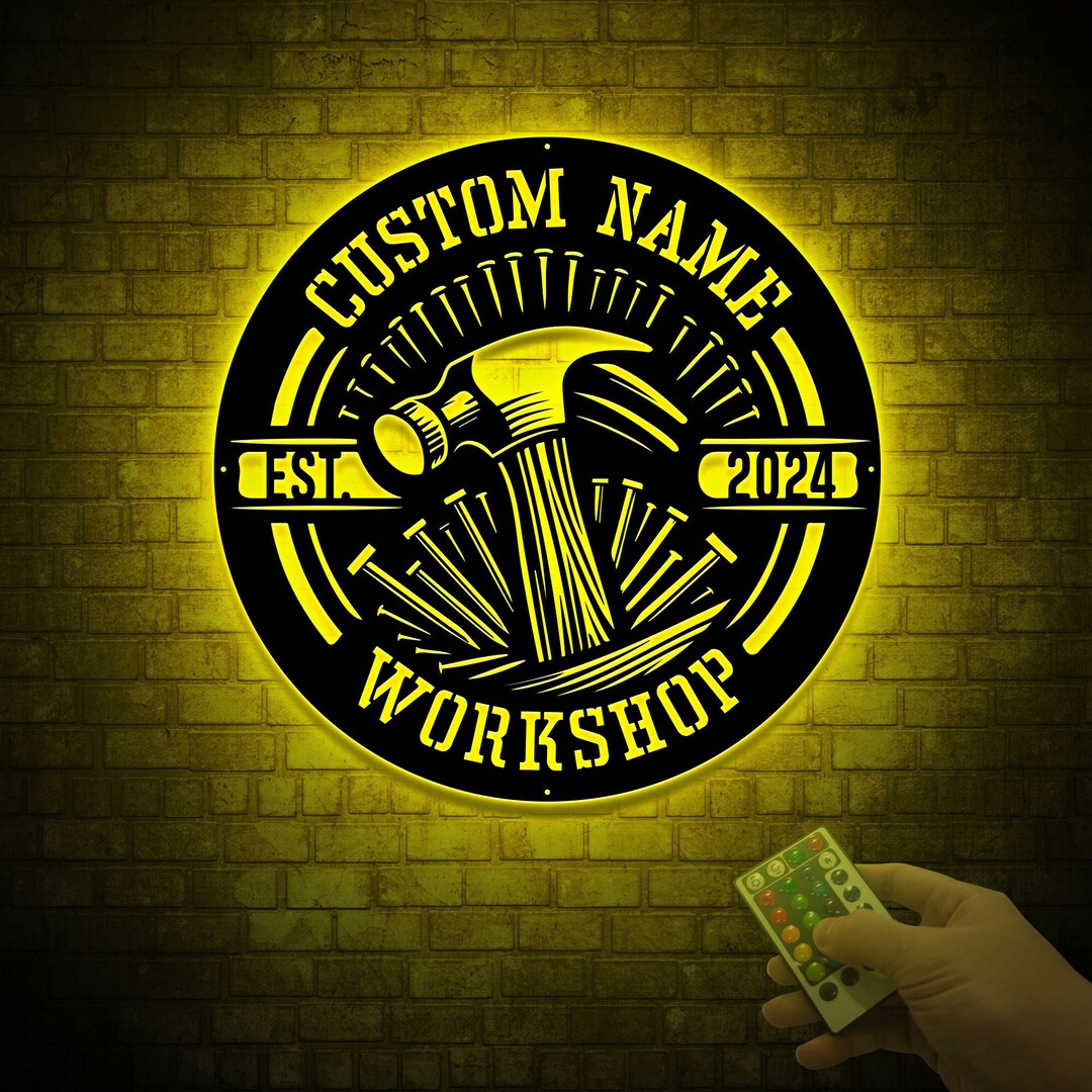 Custom Carpenter Metal Wall Art With LED Lights, Personalized ...