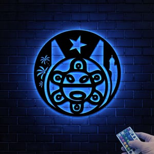 Puerto Rico Metal Sign With Led Lights, Puerto Rican Metal Wall Art ...