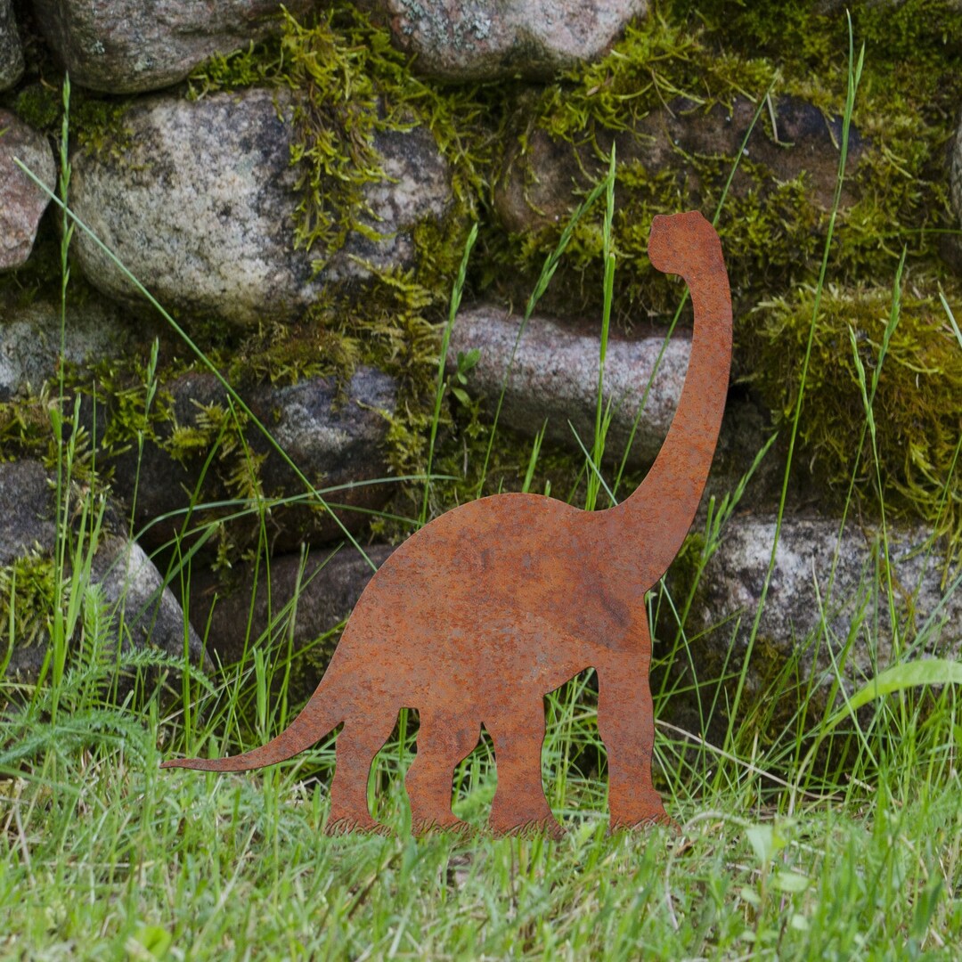 Rusty Metal Dinosaur Brontosaurus, Dinosaur Metal Garden Sign, Garden ...